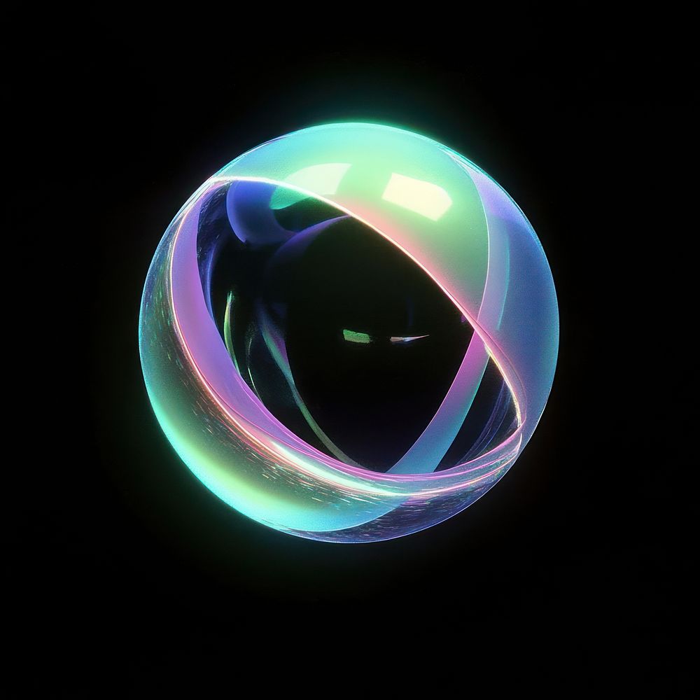 Sphere neon illustration holographic. | Free Photo Illustration - rawpixel