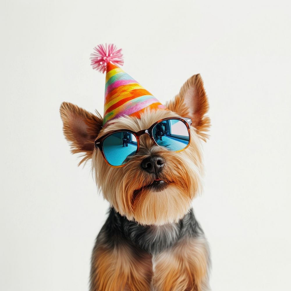 Yorkshire Terrier wearing party hat | Free Photo - rawpixel