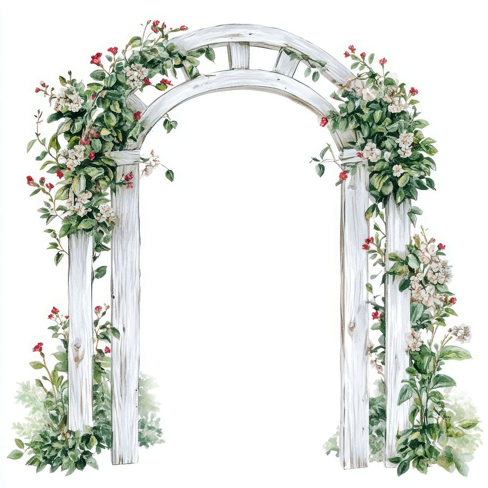 Wooden arch illustration white architecture. | Free Photo Illustration ...