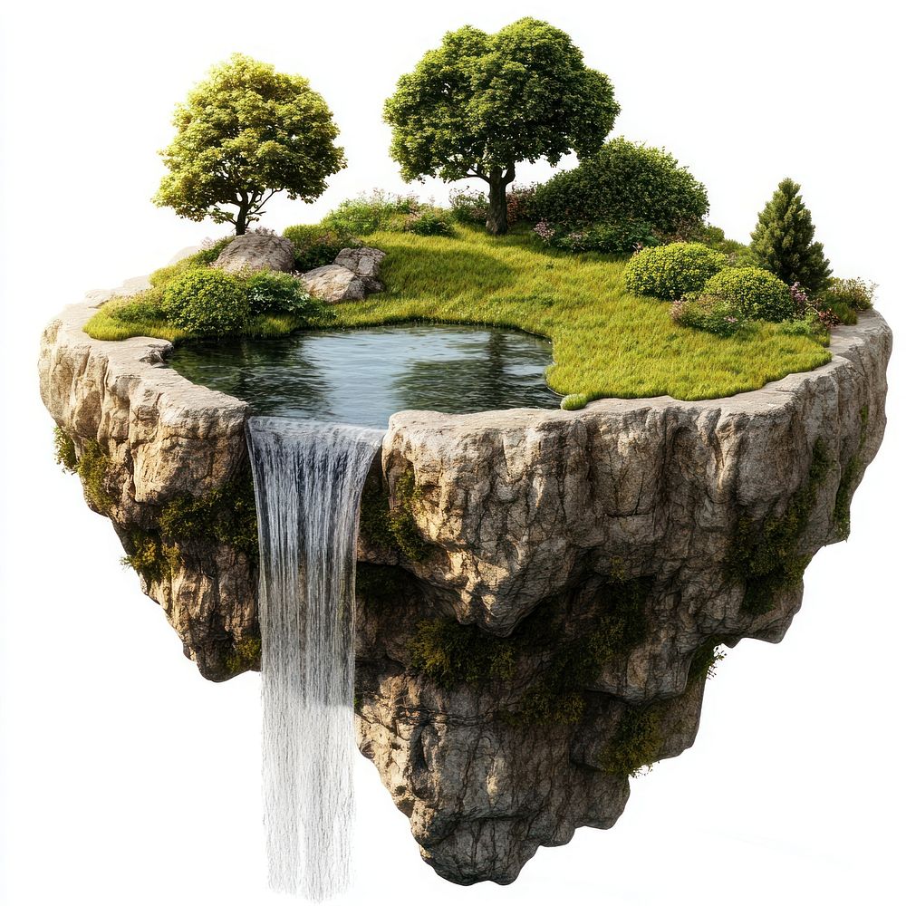 Real flat floating island landscape | Free Photo - rawpixel