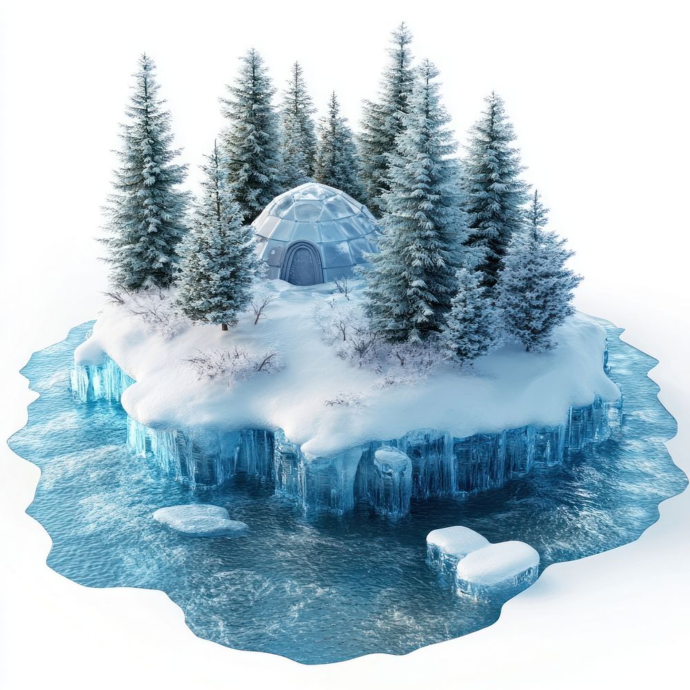Floating blue ice island igloo | Free Photo - rawpixel
