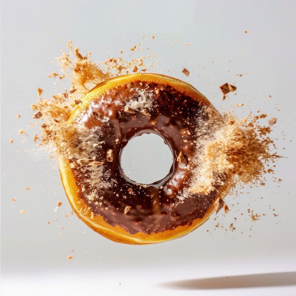 Exploding chocolate donut food explosion | Free Photo - rawpixel