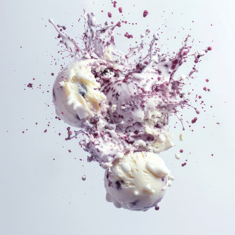 Exploding blueberry ice cream food | Free Photo - rawpixel
