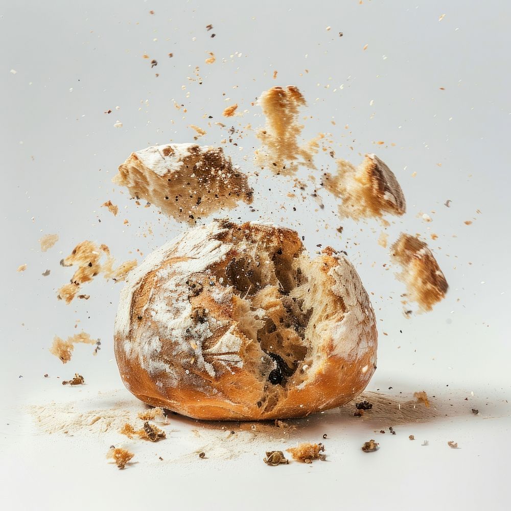Exploding bread food explosion photography. | Free Photo - rawpixel