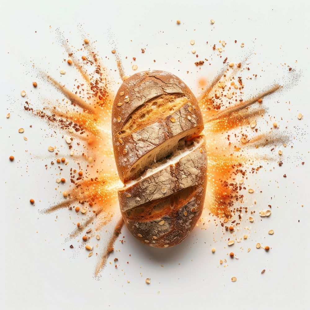 Exploding bread food ingredients photography. | Free Photo - rawpixel
