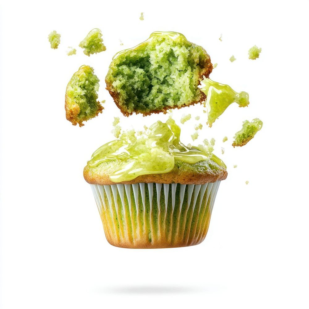Exploding green muffin cupcake dessert | Free Photo - rawpixel