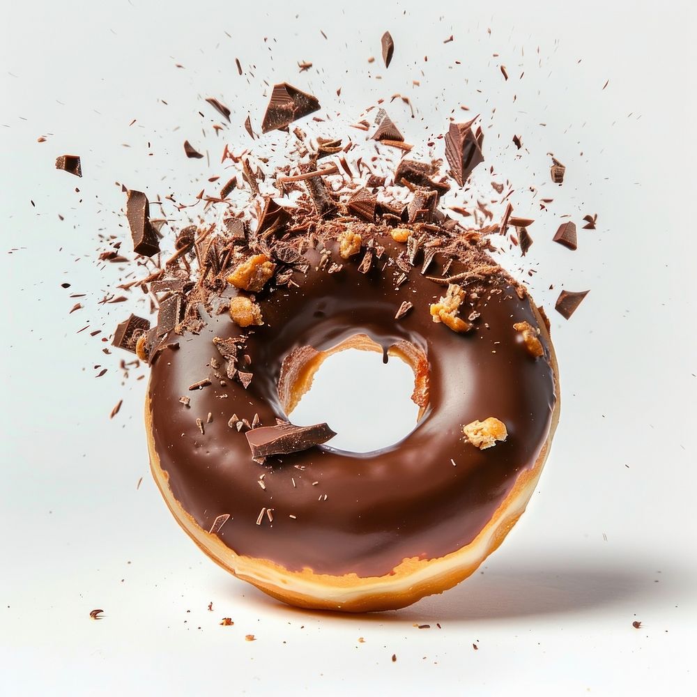 Exploding donut food chocolate explosion. | Free Photo - rawpixel