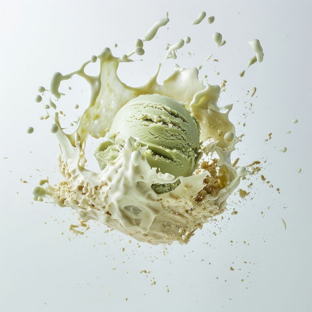 Exploding matcha ice cream food | Free Photo - rawpixel