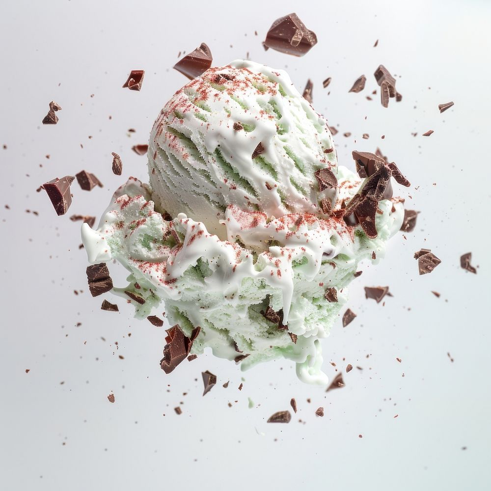 Exploding mint ice cream food | Free Photo - rawpixel