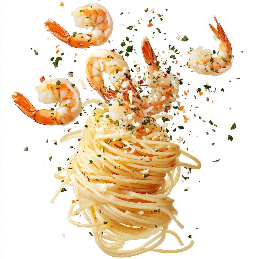 Exploding shrimp pasta background seafood | Free Photo - rawpixel