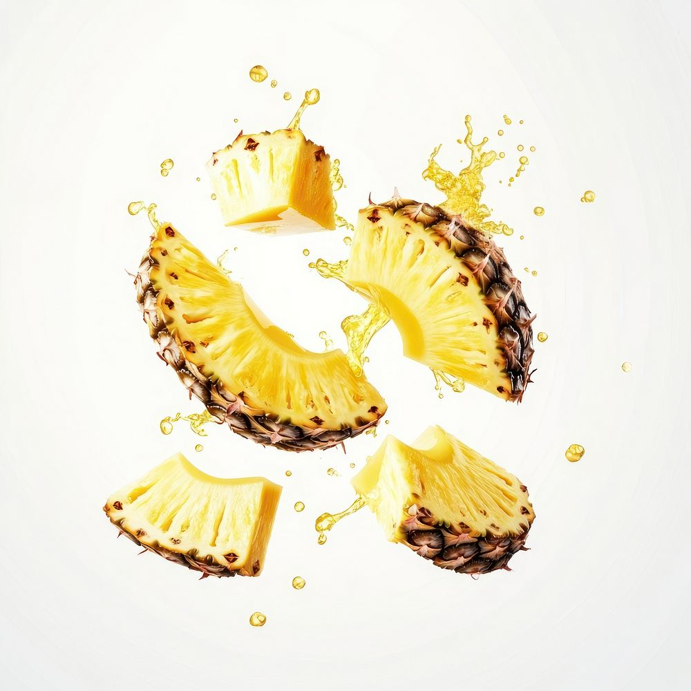 Exploding pieces pineapple splash fruit | Free Photo - rawpixel