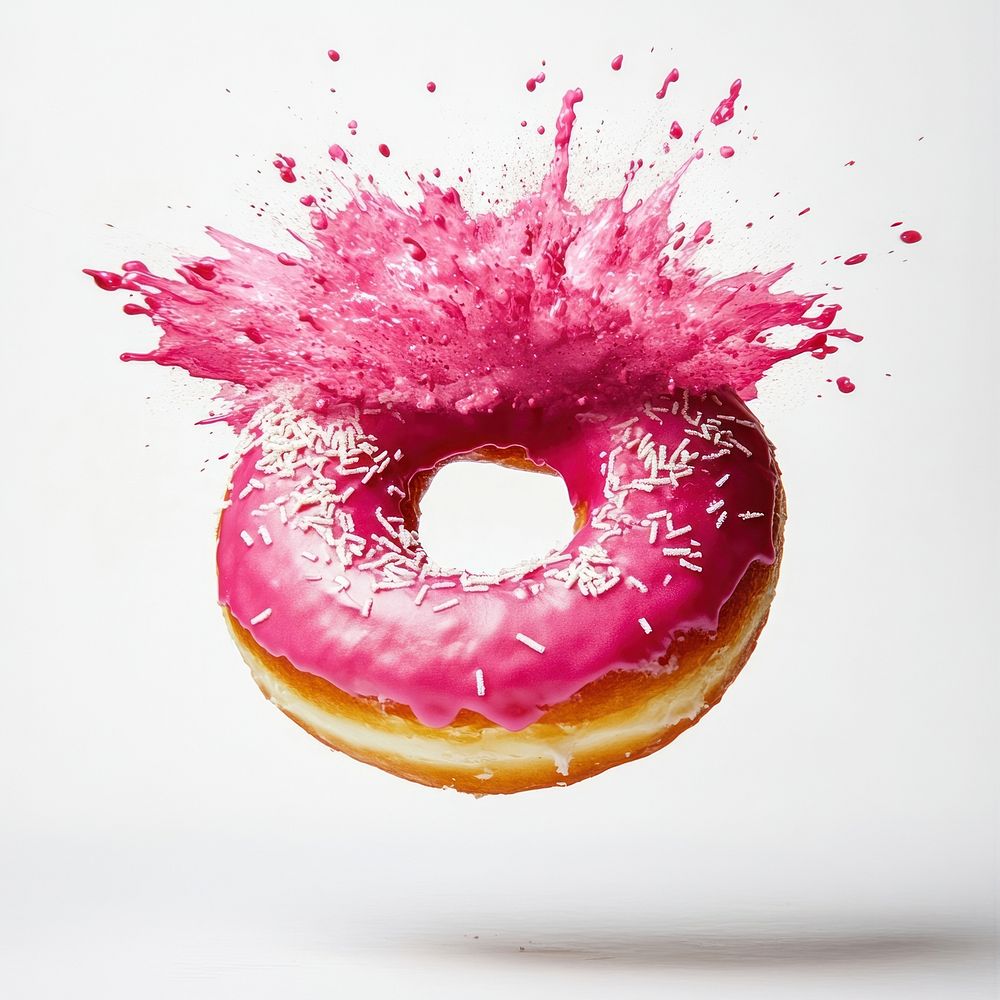 Exploding pink donut sweets food | Free Photo - rawpixel