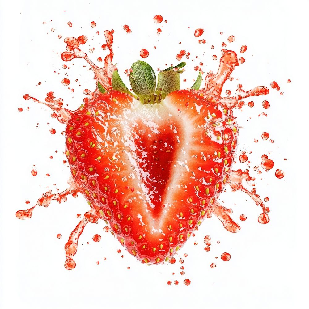 Exploding real half strawberry fruit | Free Photo - rawpixel
