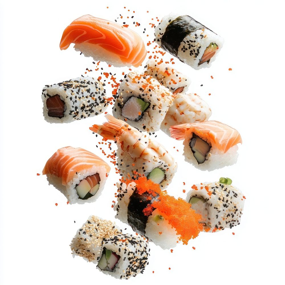Exploding real massive sushi assortment | Free Photo - rawpixel