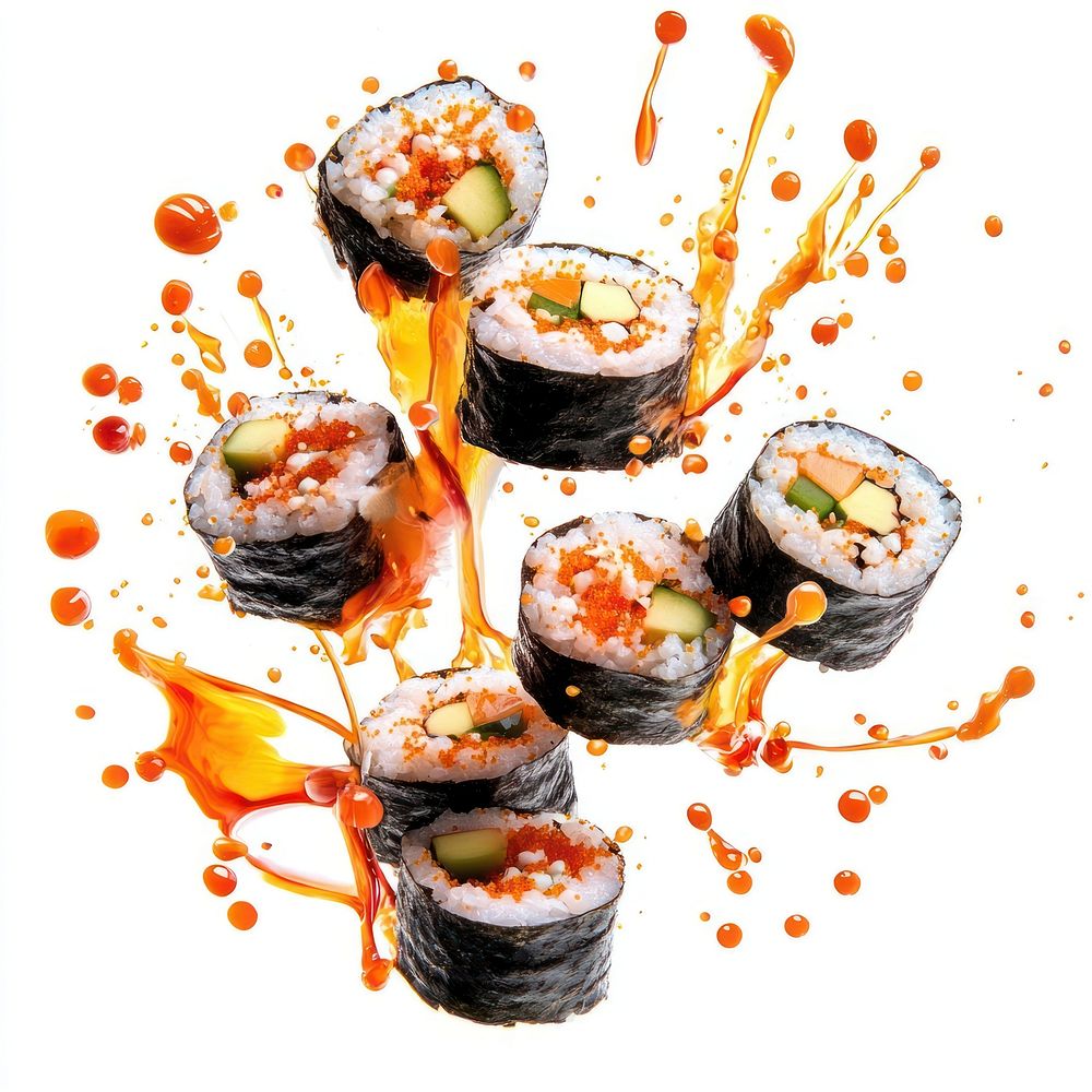 Exploding real sushi dish food | Free Photo - rawpixel
