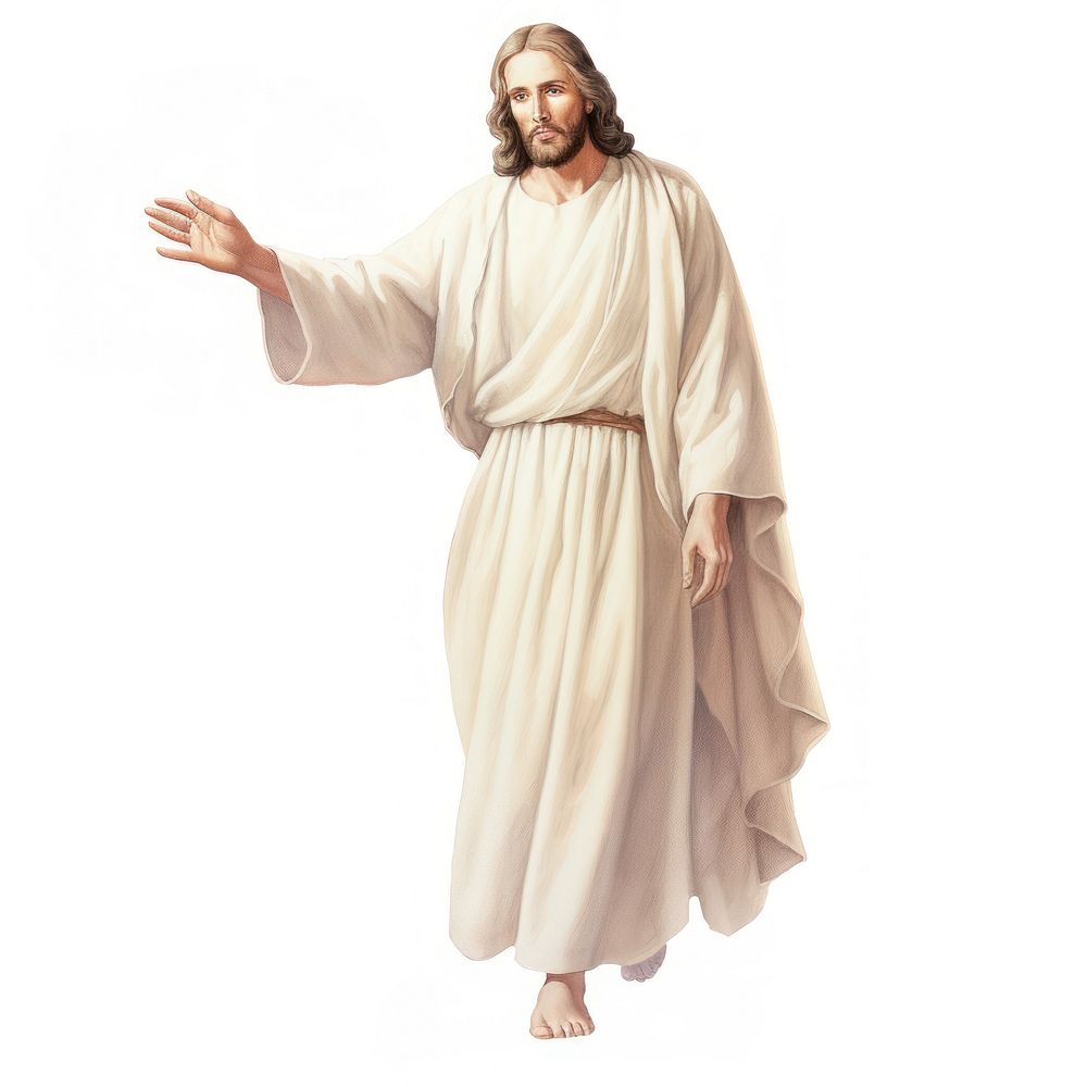 Illustration jesus white robe hand. | Free Photo Illustration - rawpixel