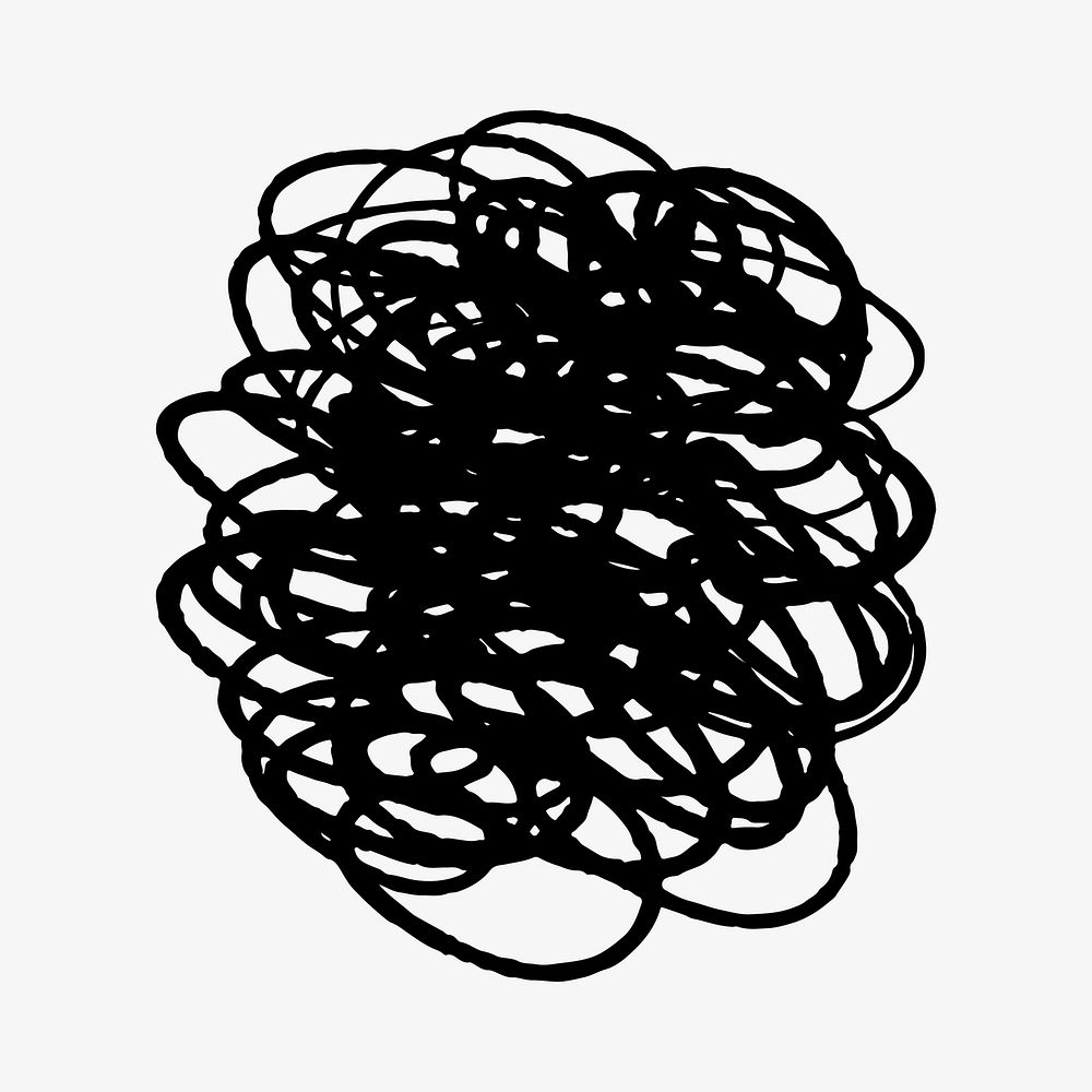 Abstract black tangled lines art | Free Vector Illustration - rawpixel