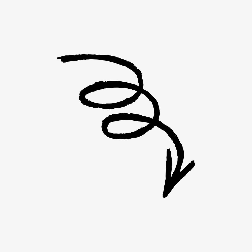 Hand-drawn spiral arrow illustration vector | Free Vector Illustration ...