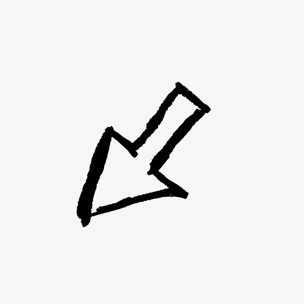 Hand-drawn black arrow illustration vector | Free Vector Illustration ...