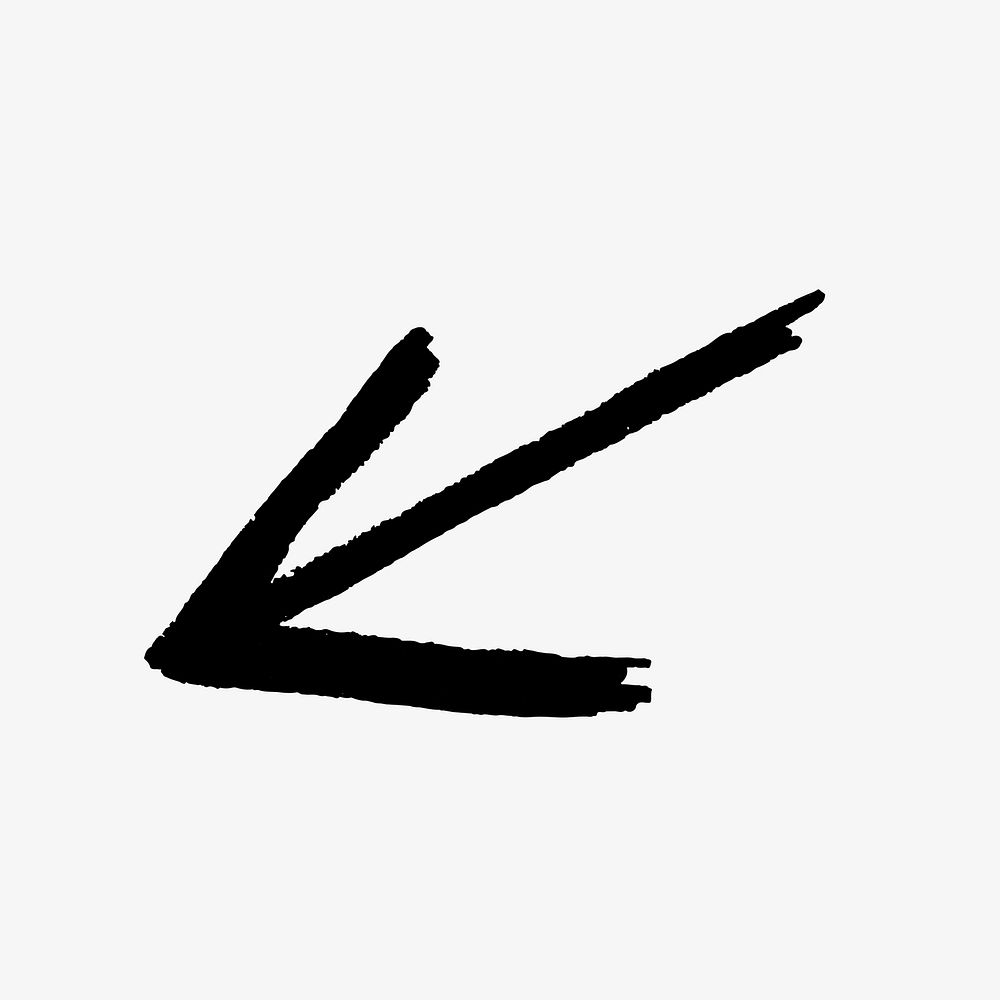 Hand-drawn black arrow illustration vector | Free Vector Illustration ...