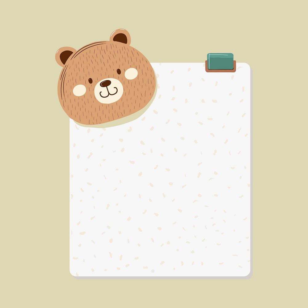 Cute bear paper notes illustration | Free Photo Illustration - rawpixel