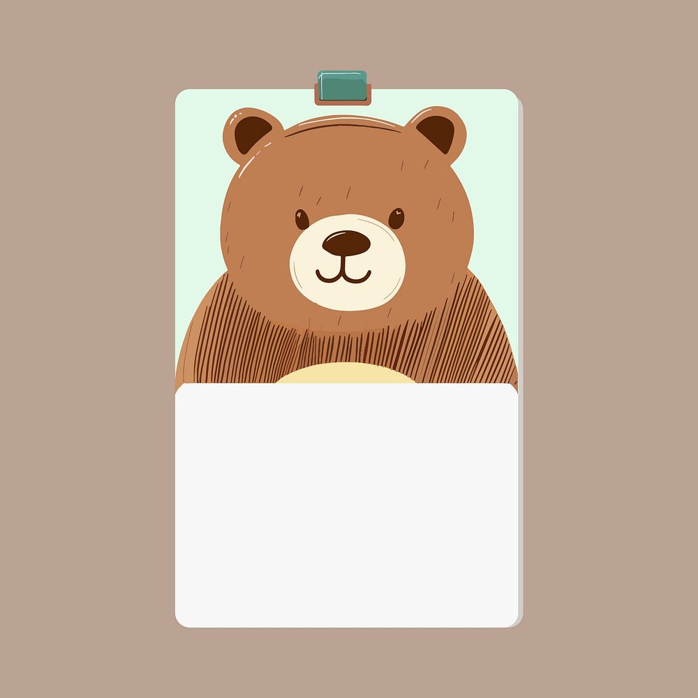 Cute bear paper notes illustration | Free Vector - rawpixel