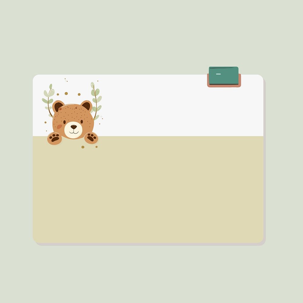Cute bear paper notes illustration | Free Photo Illustration - rawpixel