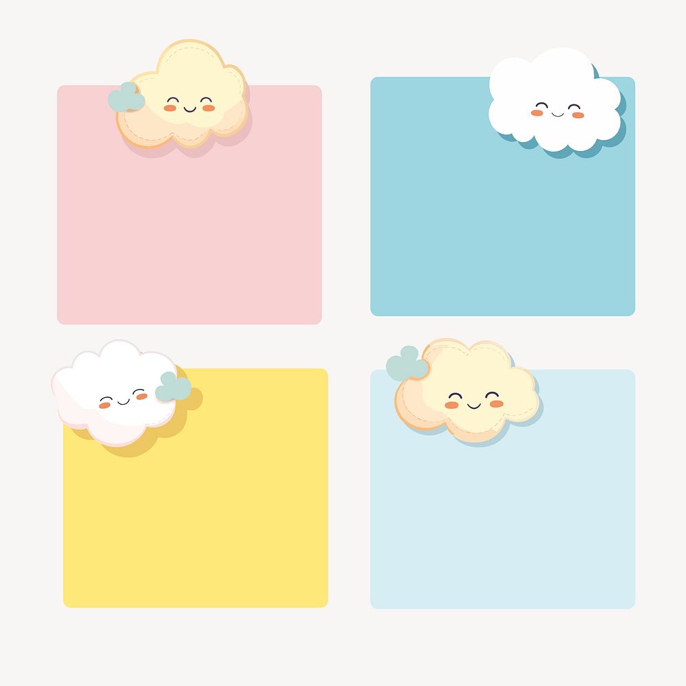 Cute paper notes illustration vector | Free Vector - rawpixel
