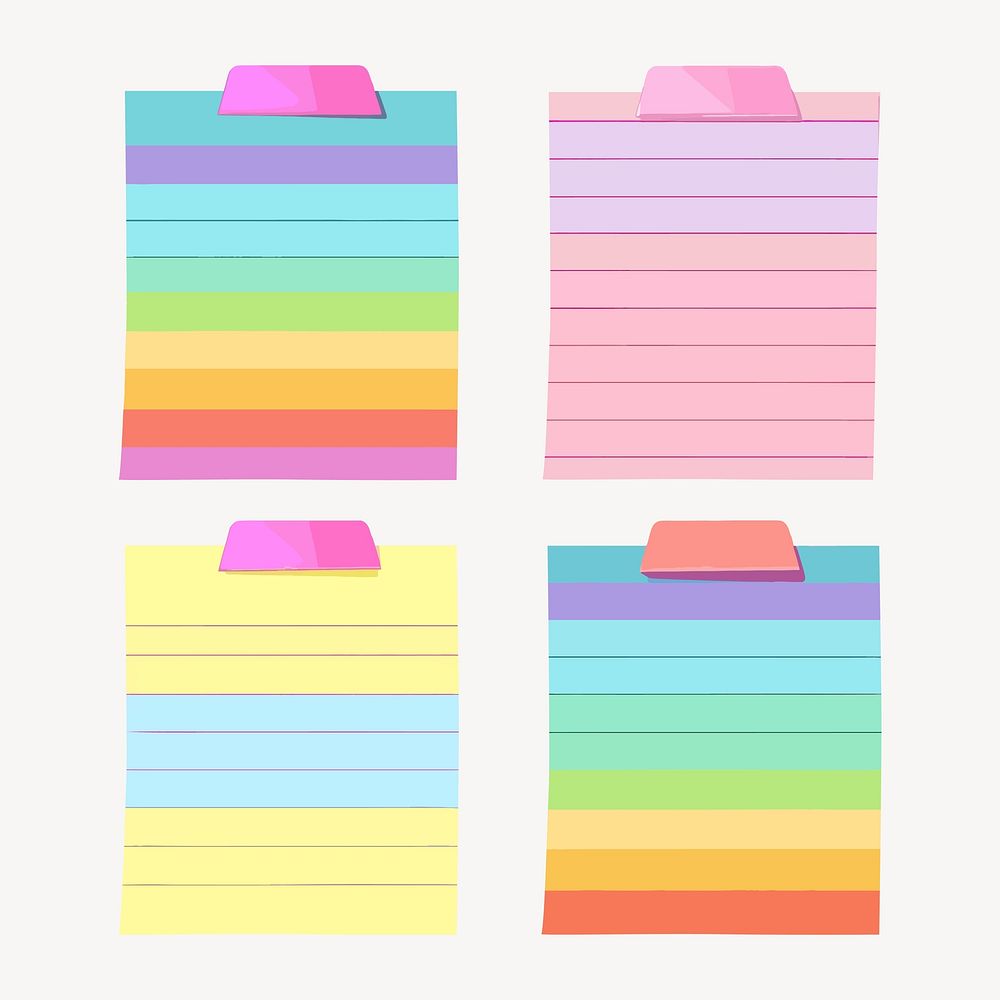 Cute paper notes illustration vector | Free Vector - rawpixel