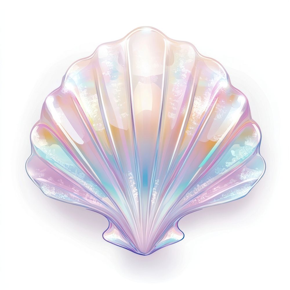 Holographic seashell illustration digital pastel | Free Photo Illustration - rawpixel