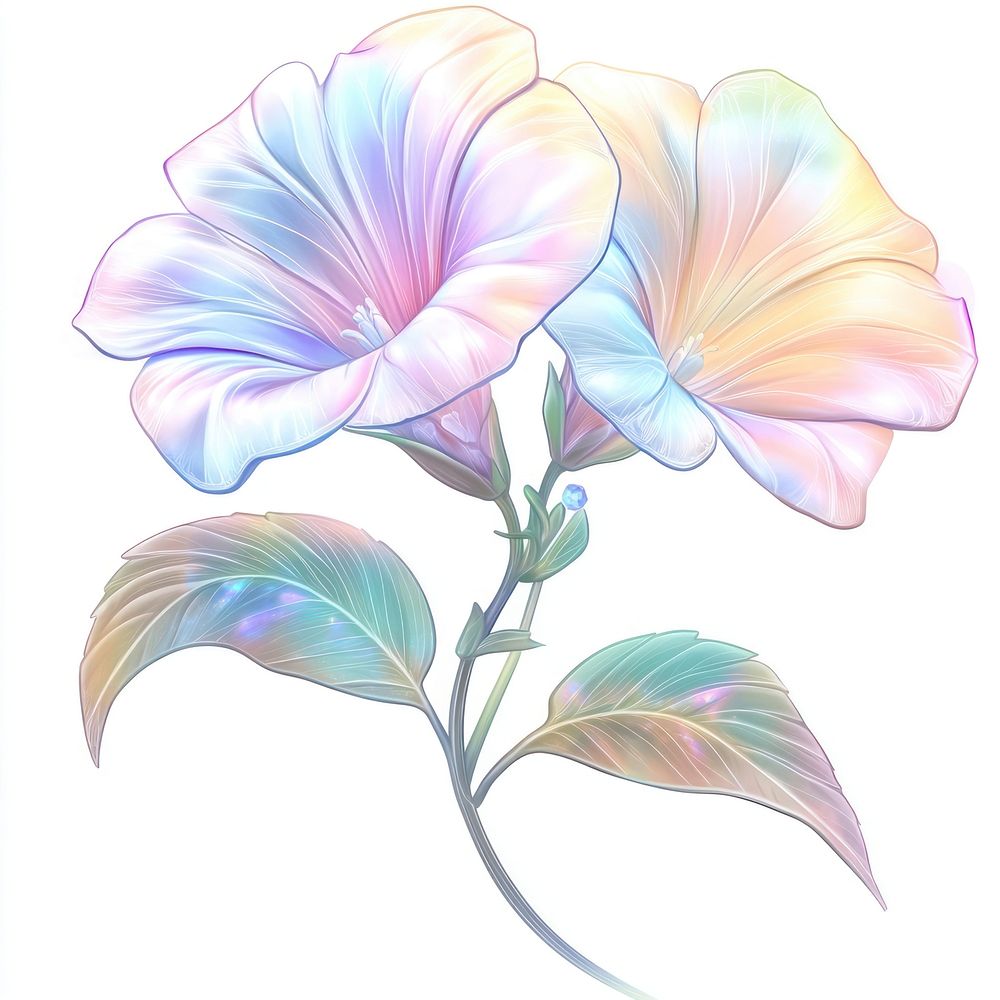 Morning glory flower art illustration. | Free Photo Illustration - rawpixel