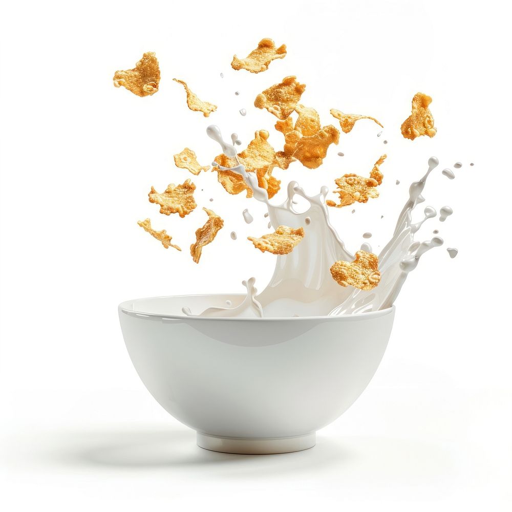 Cereal splashing milk breakfast | Free Photo - rawpixel