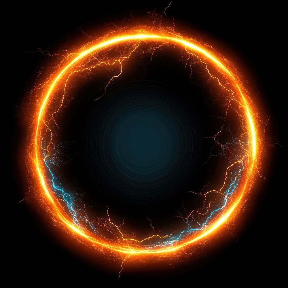 Orange electric ring glowing electricity | Free Photo - rawpixel