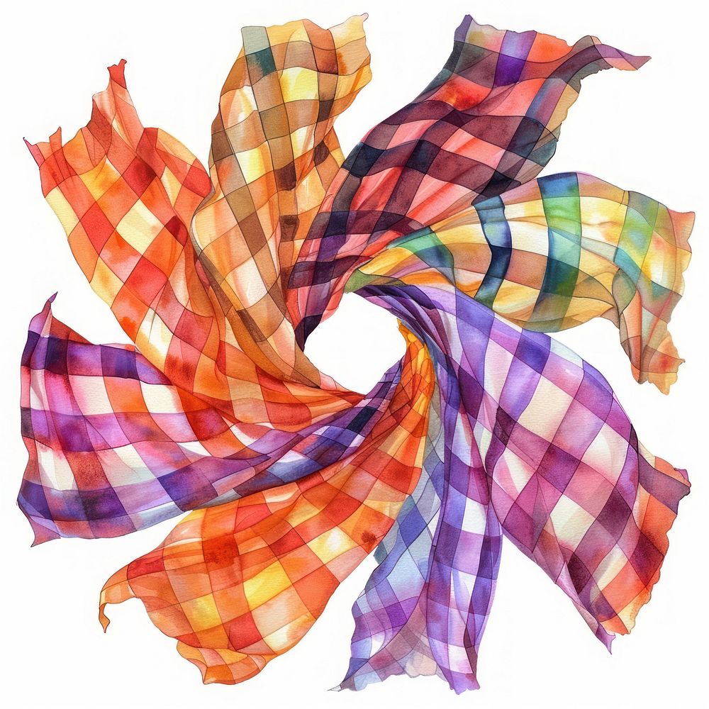 Colorful checkered fabric swirl | Free Photo Illustration - rawpixel