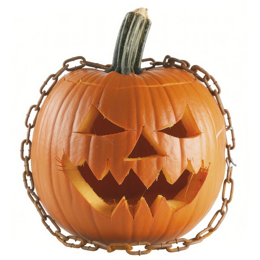 Carved pumpkin with chain | Free Photo - rawpixel