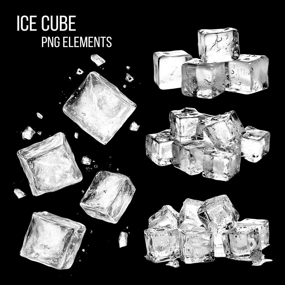 Ice cube design element set | Free Photo - rawpixel