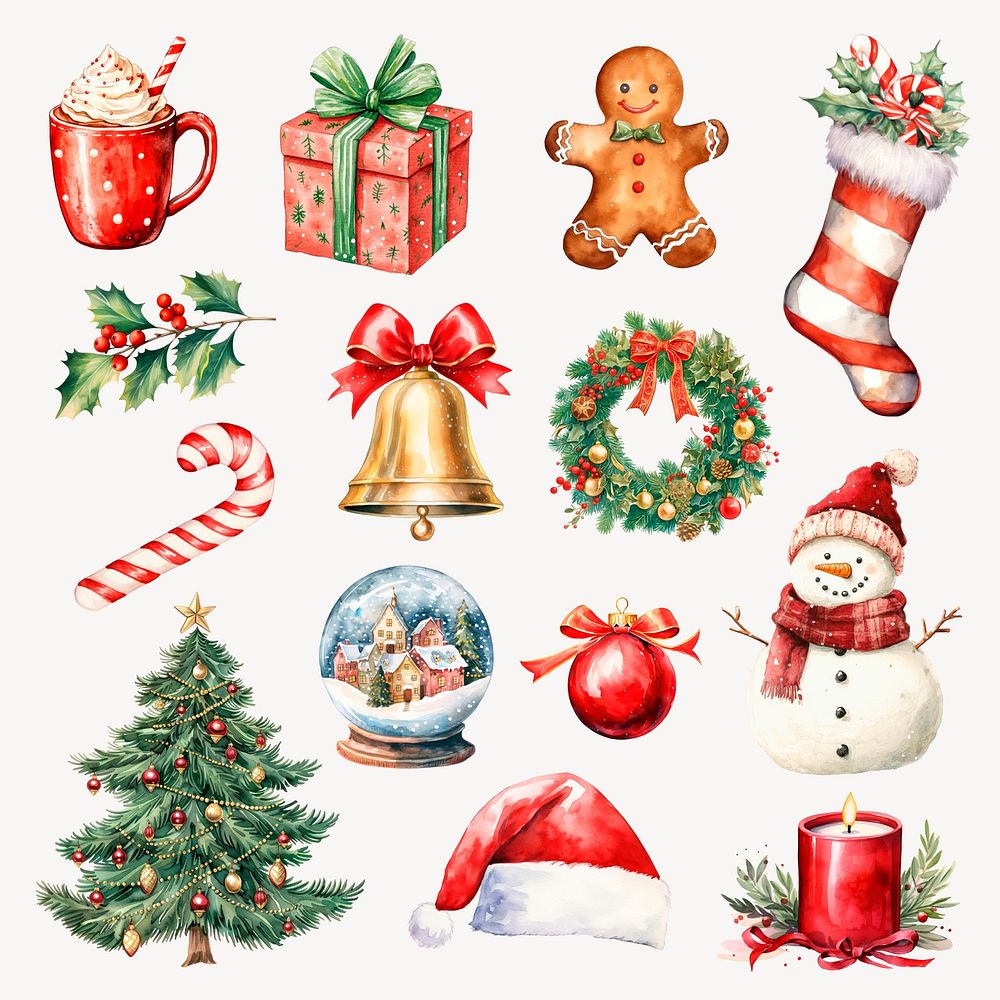 Festive holiday clipart design element | Free PSD - rawpixel