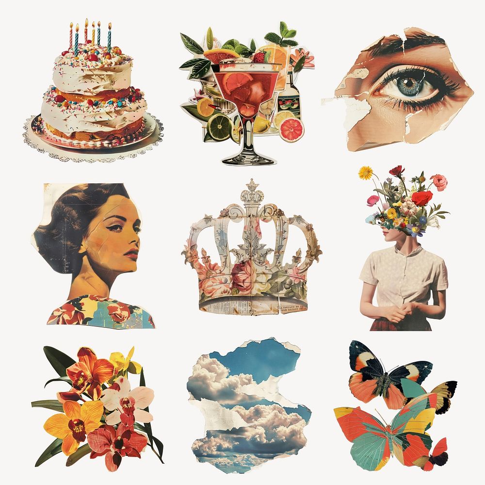 Vintage collage art design element | Free Photo - rawpixel