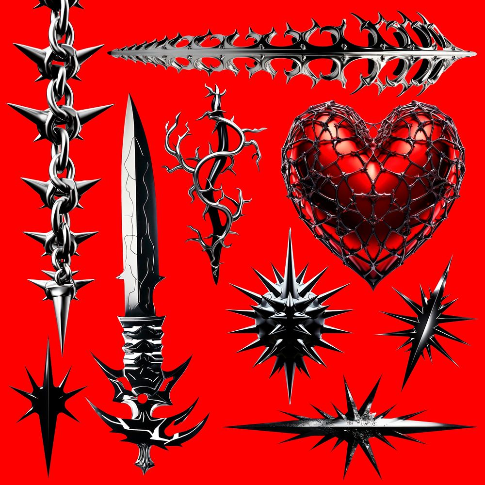 Cybersigil goth design element set | Free PSD - rawpixel