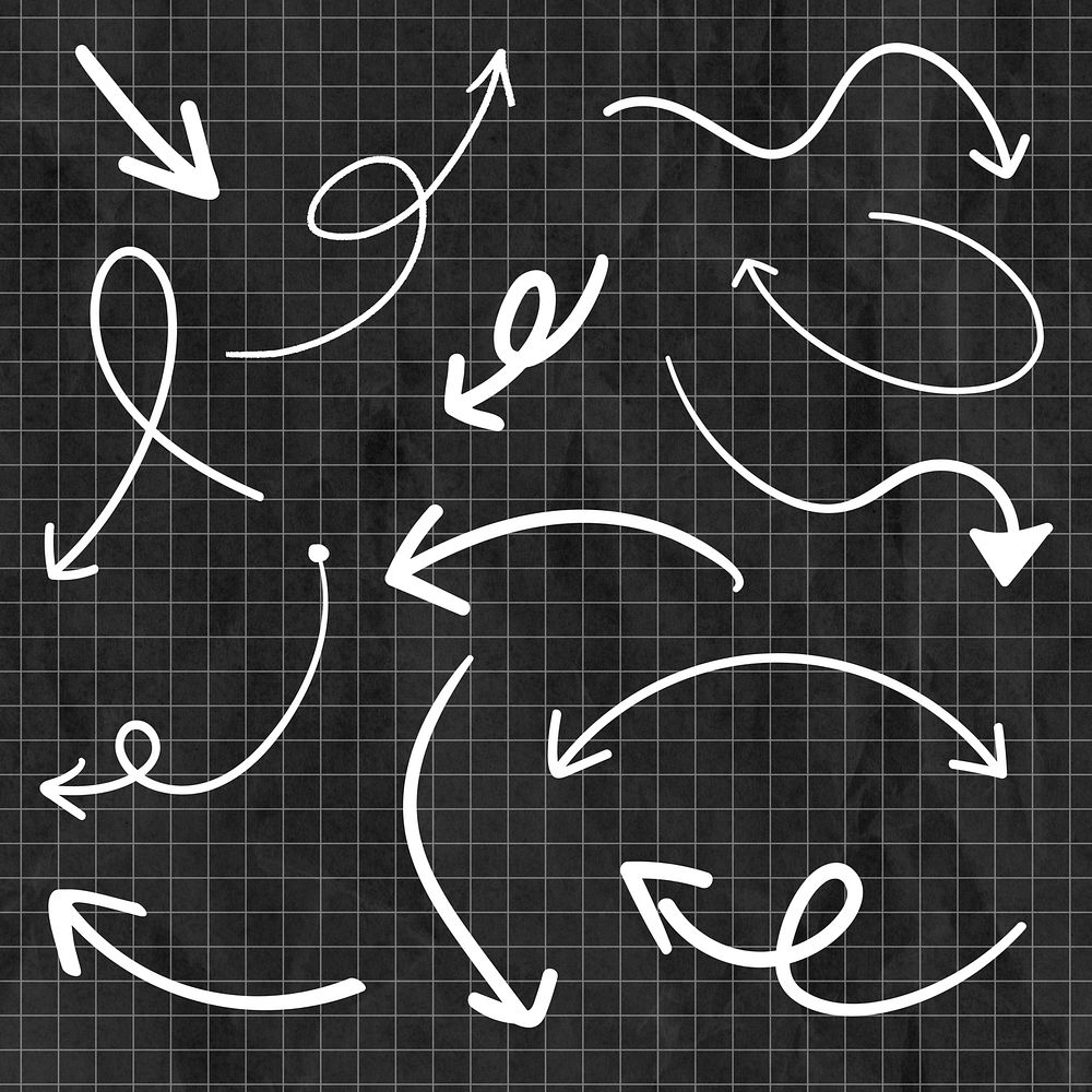 White doodle arrow design element | Free Photo - rawpixel