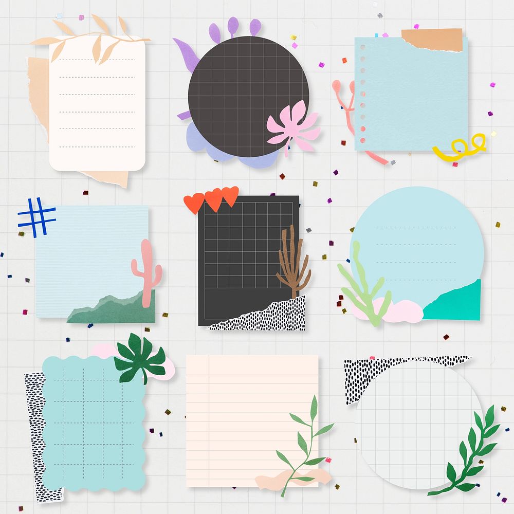 Colorful notepaper design element set | Free Photo - rawpixel