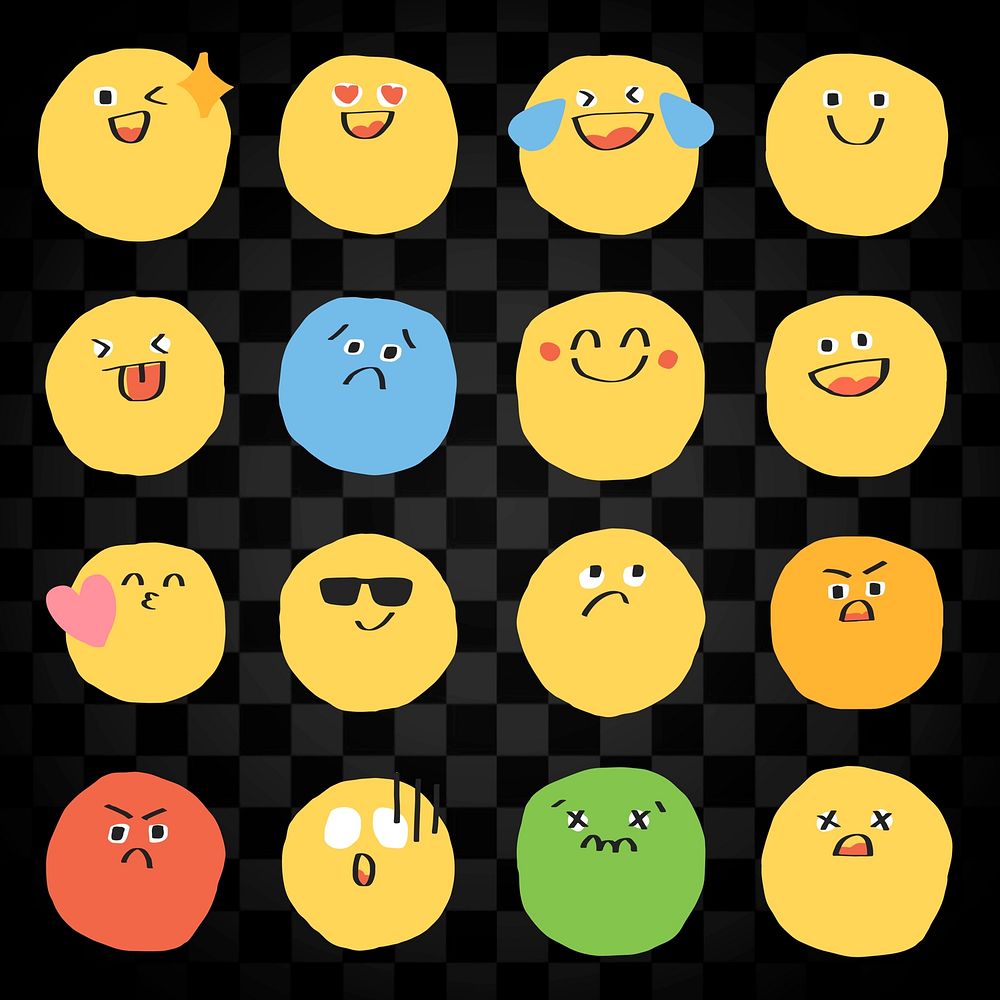 Colorful expressing emoticons design element | Premium PSD - rawpixel