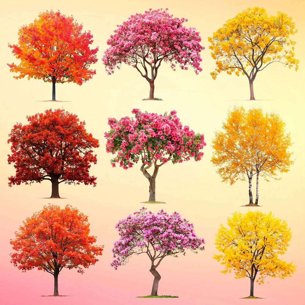 Colorful autumn tree design element | Free PSD - rawpixel