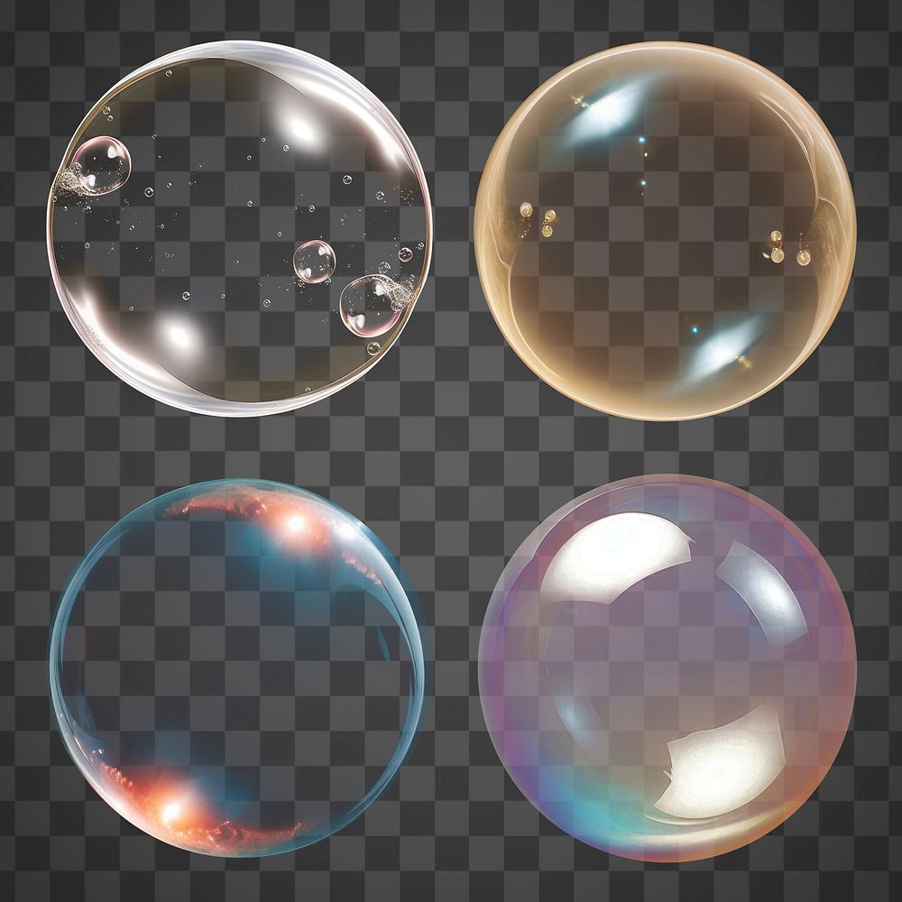 Colorful transparent bubble design element | Premium PSD - rawpixel