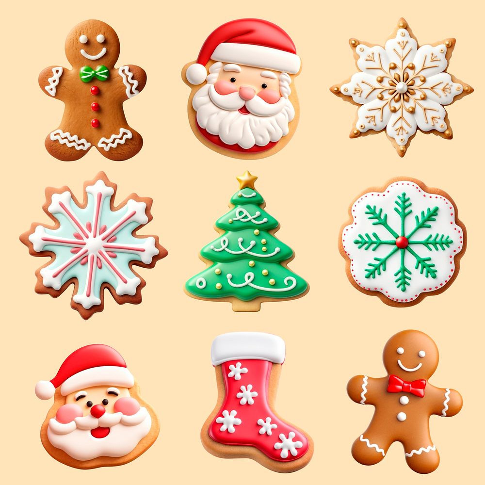Festive Christmas gingerbread cookie design | Free PSD - rawpixel