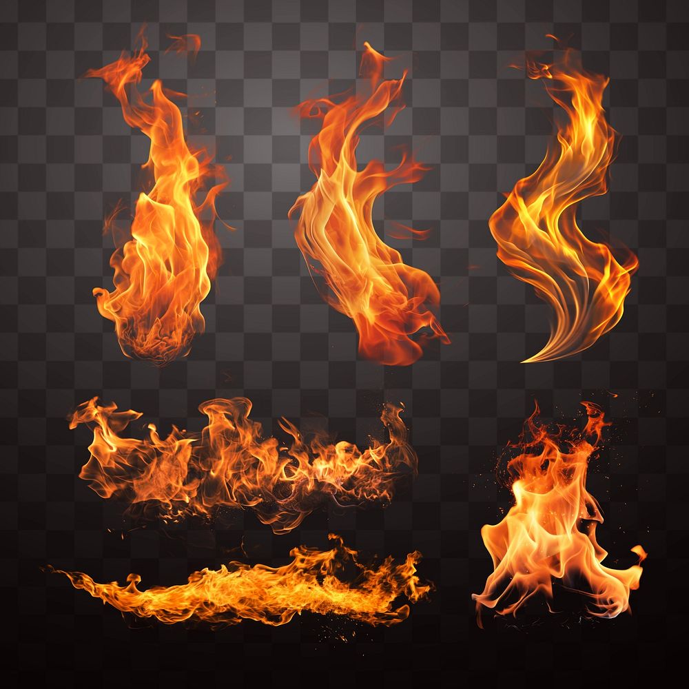 Dynamic fiery flame design element | Free PSD - rawpixel