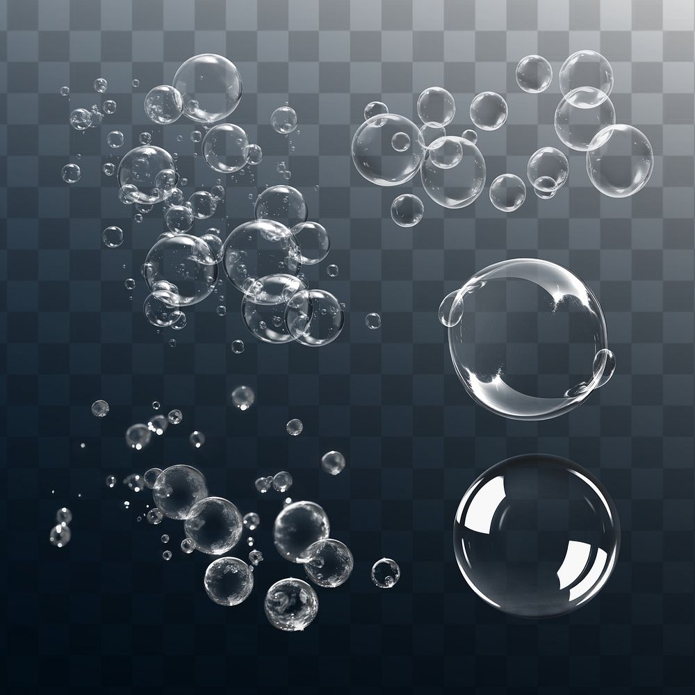 Transparent bubbles remix design element | Free PSD - rawpixel