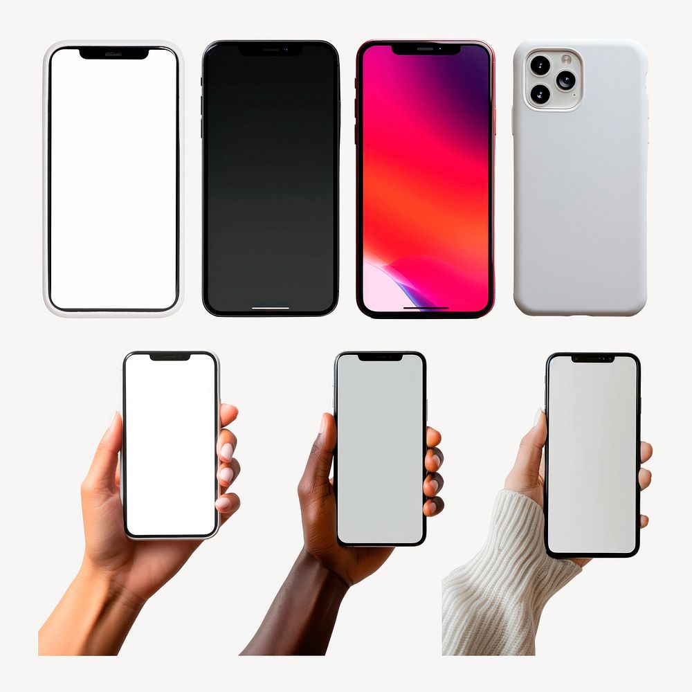 Smartphone screens design element set | Premium PSD - rawpixel