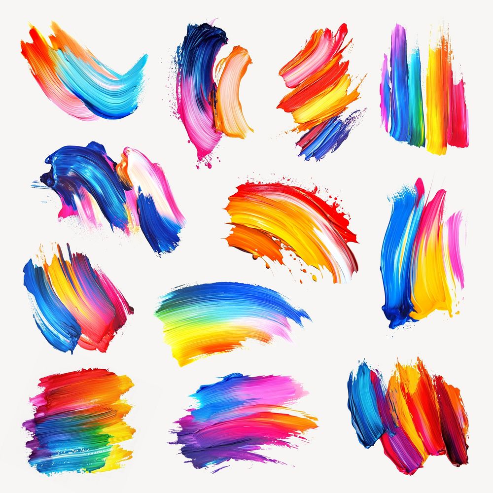 Rainbow paint brush stroke design | Free Photo - rawpixel