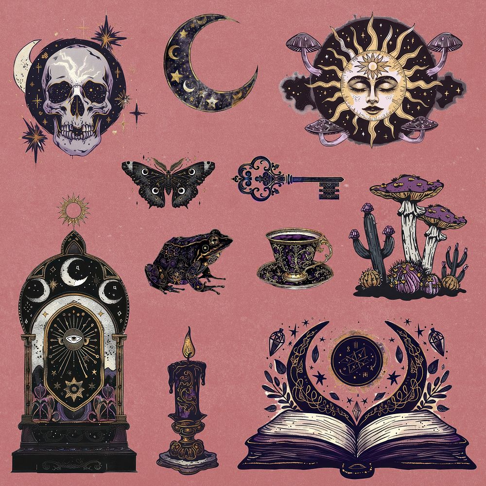 Mystical vintage celestial occult gothic | Free PSD - rawpixel